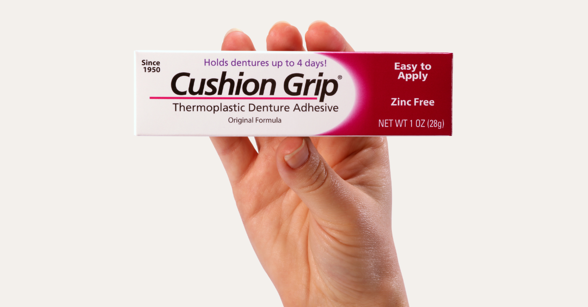 Get Secure, Comfortable Dentures with Cushion Grip Denture Adhesive ...